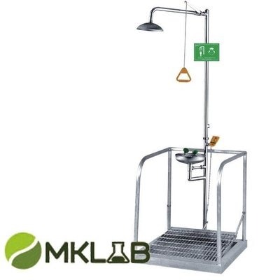 Stainless steel emergency shower & eye wash (with the foot pedal, guardrail, tank)(MKL1590)