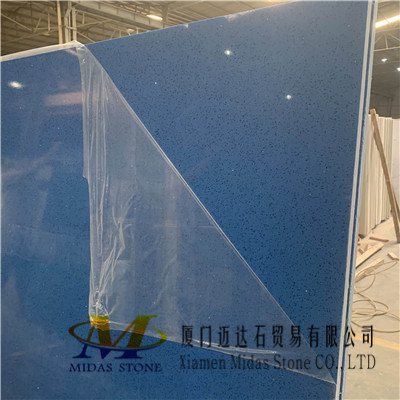 Chinese Crystal Blue Quartz Stone Slabs