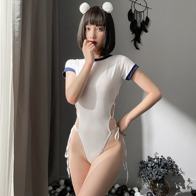 Irisbobs Long night sexy lingerie women's tight-fitting open-end one-piece suit sexy seduction students customize 1326