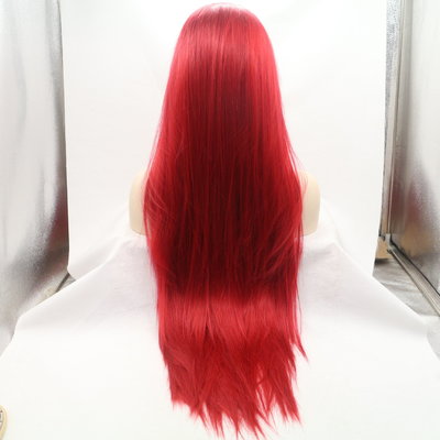 irisbobs Hand-woven front lace chemical fiber wig matte high temperature silk long straight hair comfortable rose