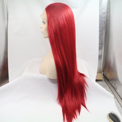 irisbobs Hand-woven front lace chemical fiber wig matte high temperature silk long straight hair comfortable rose