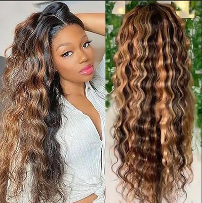irisbobs women's long curly hair, medium split dyeing, machine-made chemical fiber headwear S321