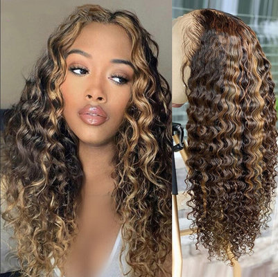 irisbobs women's long curly hair, medium split dyeing, machine-made chemical fiber headwear S321