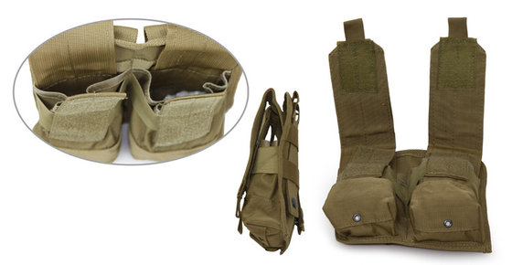 Doppeltes Mag-Gewehr-Militärwerkzeugtaschen-elastisches Band und Gummimuffen-Loch unten