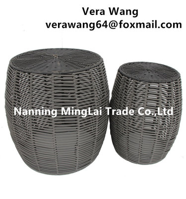 grey rattan round dressing table stool