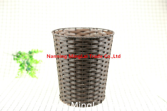 Wholesale hot selling gray roundness Hand weaving eco-friendly Rattan garbage basket/waste bin/waste paper basket