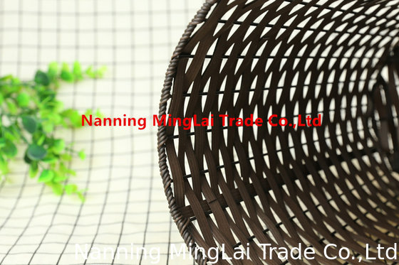 Wholesale hot selling gray roundness Hand weaving eco-friendly Rattan garbage basket/waste bin/waste paper basket
