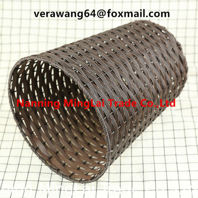 Wholesale hot selling gray roundness Hand weaving eco-friendly Rattan garbage basket/waste bin/waste paper basket