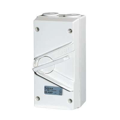 Single Pole Weatherproof Isolator Switch with 20A Rated Current  250 / 440V AC