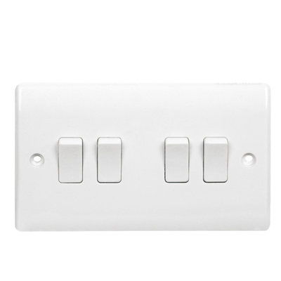 Commercial Electrical White Light Switches Parts , Household Double Light Switch 