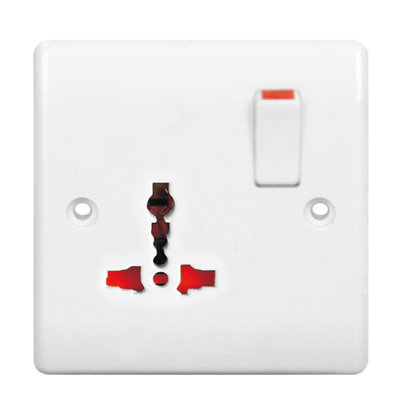 Screw Connection Electric Switches and Sockets , 10A 250V  Electrical Wall Sockets 