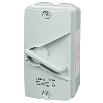 Motor Loads Frequent Switching Weatherproof Electrical Switch 2 Pole 20A