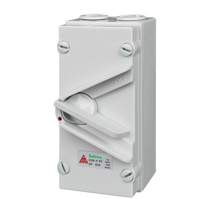 63A 4P Weatherproof Isolator Switch with 7 mm Hole Padlockable Handle IP66 Potection
