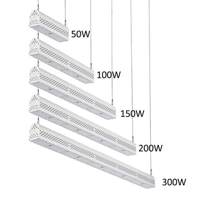 Dimmable LED Linear High Bay Light Hanging Warehouse Lights Industrial 300w