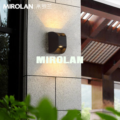 MIROLAN Wall Sconces,6W LED Aluminum Waterproof Wall Lamp,Black Square Outdoor Wall Light Up and Down 3000K Warm White