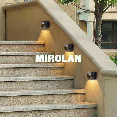 MIROLAN Wall Lamps, Black LED Outdoor Wall Sconce Lighting 3W, 3000K Modren Outside Patio Wall Lights IP65 Waterproof
