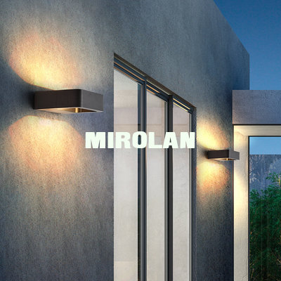 MIROLAN Outdoor Wall Lights,Gray Aluminum Up Down Wall Sconce Lamp IP54 7W 3000K Warm White LED Outdoor Lights