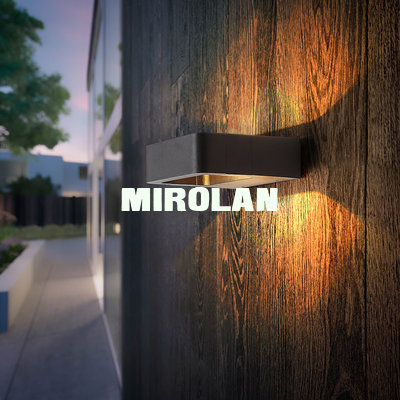 MIROLAN Outdoor Wall Lights,Gray Aluminum Up Down Wall Sconce Lamp IP54 7W 3000K Warm White LED Outdoor Lights
