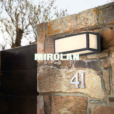 MIROLAN Rectangule Outdoor Wall Lights,Patio Dark Gray Aluminum Modern LED Wall Lamp IP54