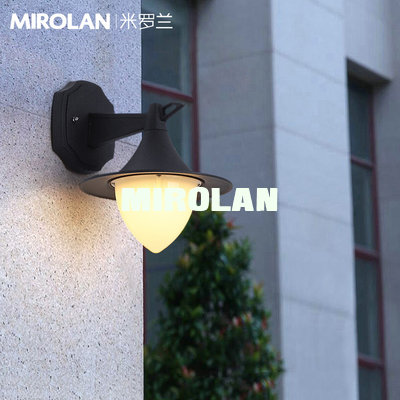 MIROLAN Black Vintage Wall Lights,8 Watts Outdoor LED Wall Sconce Lighting IP65 Waterproof Frosted Aluminum Housing