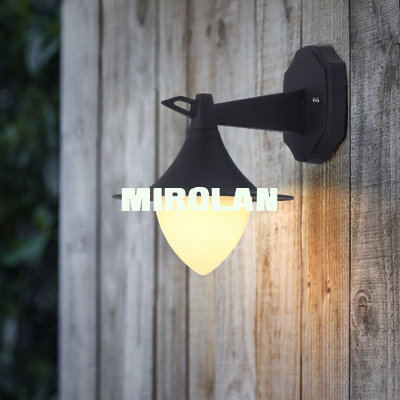 MIROLAN Black Vintage Wall Lights,8 Watts Outdoor LED Wall Sconce Lighting IP65 Waterproof Frosted Aluminum Housing