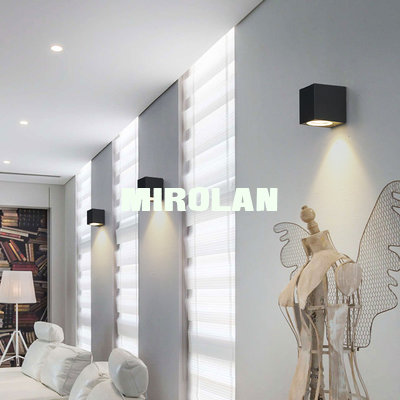 MIROLAN 10W Black Modern Minimalist LED Wall Lamps Waterproof IP54 Square Wall Mounted Lights