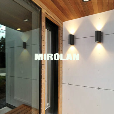 MIROLAN Indoor Outdoor Wall Light Fixture , Wall Mount Porch Light , Dual Head Up and Down Light Wall Sconce