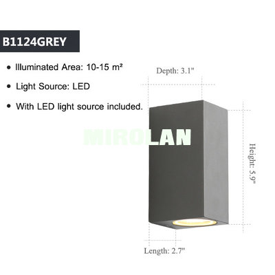 MIROLAN's Rectangular Wall Sconce Lighting 3000K Warm White Up and Down Lights Illuminate for 10-15 Square Meters