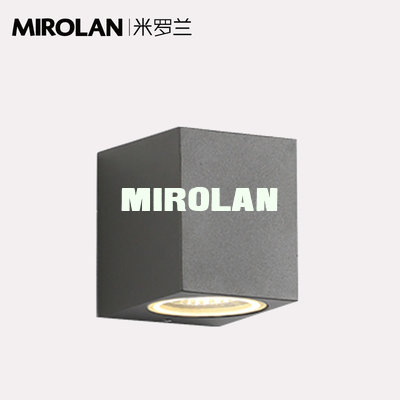 MIROLAN Grey Square Wall Sconce Light Up and Down Modern Simplicity Style Aluminum Housing