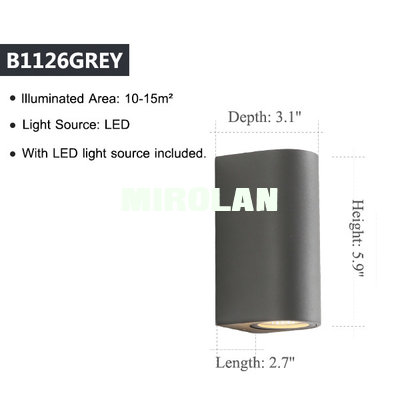 MIROLAN Indoor Outdoor Wall Light Fixture , Wall Mount Porch Light , Dual Head Up and Down Light Wall Sconce