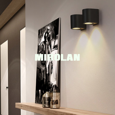 MIROLAN D-Shaped Outdoor Wall Sconce 3000k LED Modern Porch Light 10W IP54 3.1" x 3.1" x 2.7"