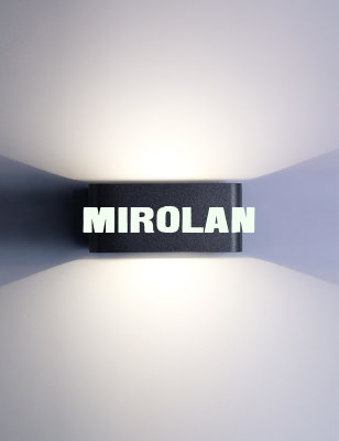 MOROLAN B1021 Indoor Rectangular Wall Sconce LED Up and Down Light 6W*2 Black Painted Aluminium Body