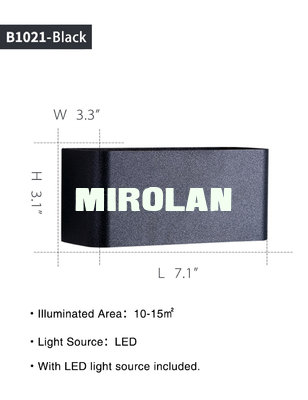 MOROLAN B1021 Indoor Rectangular Wall Sconce LED Up and Down Light 6W*2 Black Painted Aluminium Body