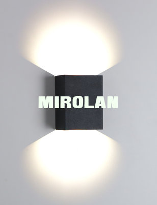 MIROLAN Rectangular Up and Down Wall Sconce 12 Watts 3000K Black Exterior Wall Light Fixtures
