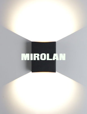 MIROLAN Rectangular Up and Down Wall Sconce 12 Watts 3000K Black Exterior Wall Light Fixtures