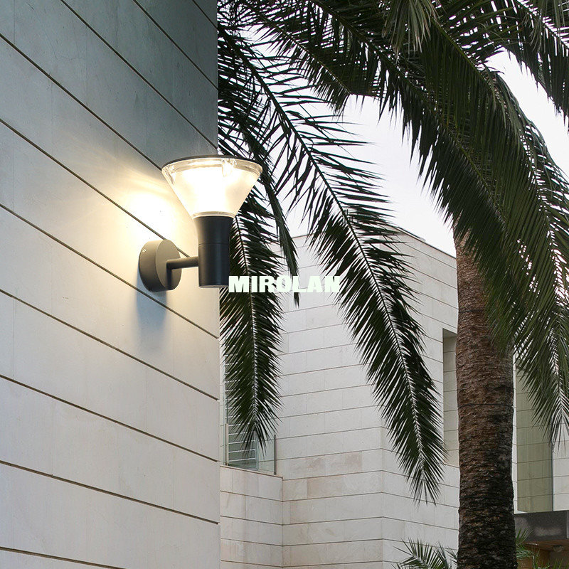 MIROLAN Rectangule Outdoor Wall Lights,Patio Dark Gray Aluminum Modern LED Wall Lamp IP54