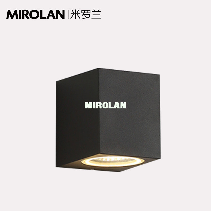 MIROLAN 10W Black Modern Minimalist LED Wall Lamps Waterproof IP54 Square Wall Mounted Lights