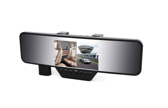 1MP voiture portative DVR jour et nuit 4.3inch d'appareil-photo du rétroviseur HD 720p double