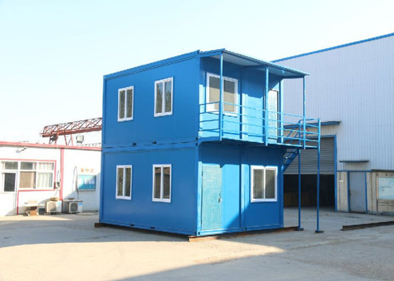 Two Stories Flat Pack Container House With Ladders Movable As Worker Camp