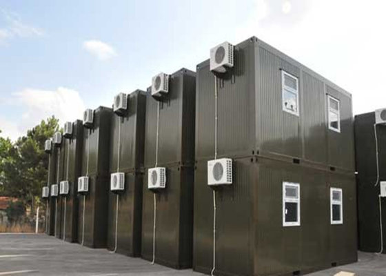 Prefabricated Military Flat Pack Container House Quick Installed Temporary Dorm Project