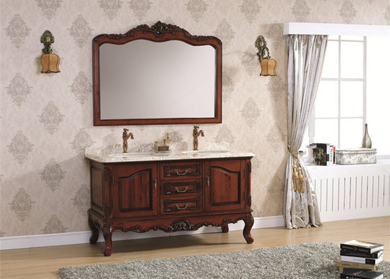 Luxury Classic Bathroom Cabinets With Double Sink Bathroom Vanity Marbel Countertop
