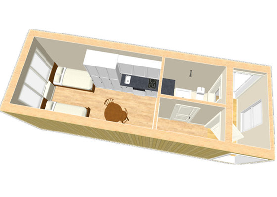 Prefab Standard 40 Feet Living Container House Temporary Camp With Kitchen