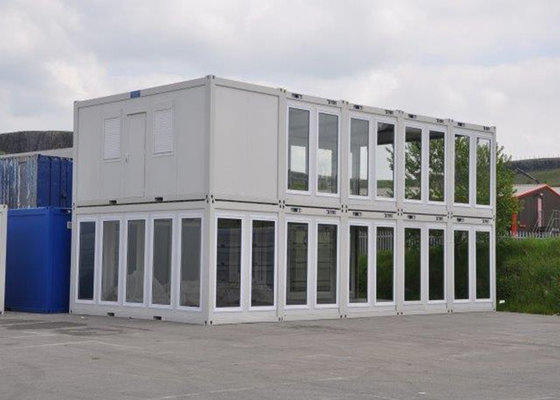 Prefab Modular Housing Two Storey Sliding Glass Wall Flat Pack Container House UK