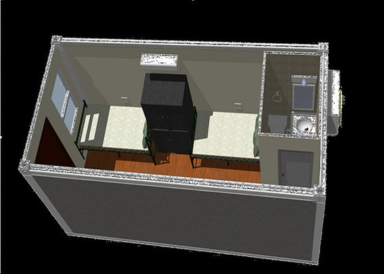 Small Single Room Prefab Container Homes With Two Beds / Containerized Housing
