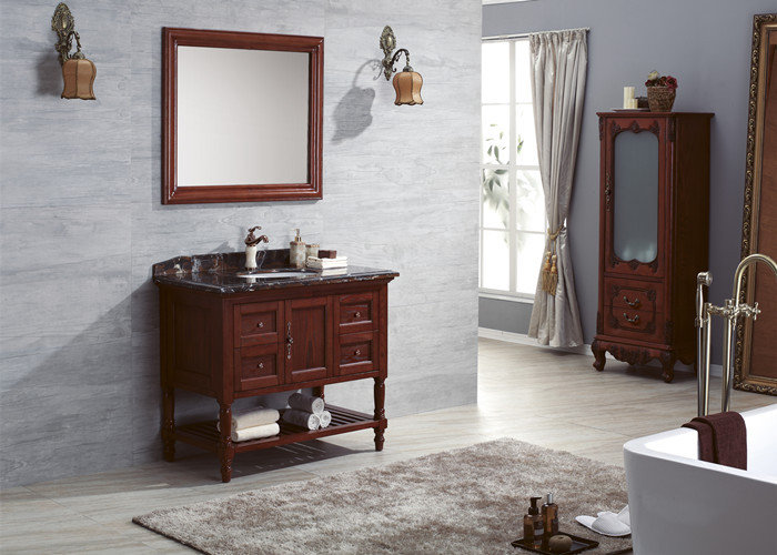 Classical Italy Style Solid Wood Bathroom Cabinet Storage Sink Vanity With Mirror
