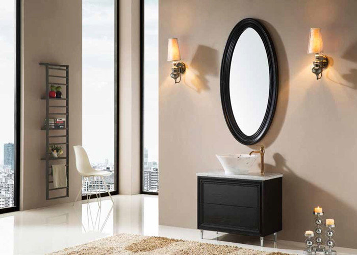 Home Furniture American Style Freestanding Vanity Unit In Black