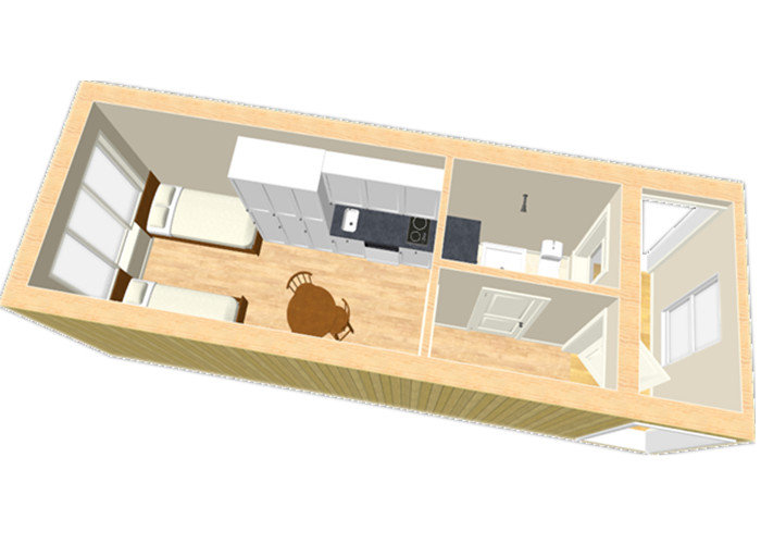 Prefab Standard 40 Feet Living Container House Temporary Camp With Kitchen