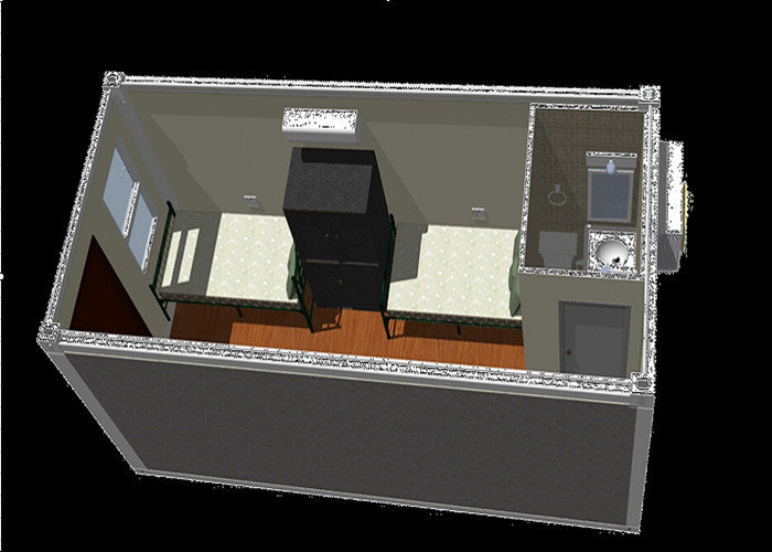 Small Single Room Prefab Container Homes With Two Beds / Containerized Housing