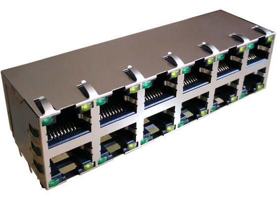 1840267-1 2x6 MAG45 Gigabit POE PLUS Ground SHIELD,W / Leds 1840267-2