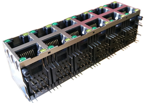 1840267-3 2x6 MAG45 Gigabit POE PLUS Ground SHIELD,W / Leds 1840267-4